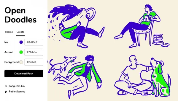 發揮共享精神！Open Doodles 提供免費手繪插圖下載，CC0 授權連同原始檔一併釋出 | ShoppingDesign