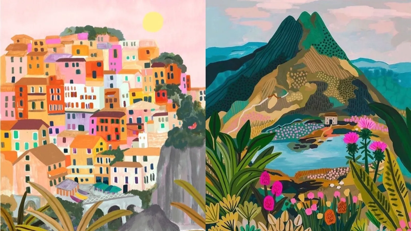 跟著插畫去旅行！在 Rhi James 鮮豔明亮的色調裡，遊覽歐亞紐澳的美麗角落 | ShoppingDesign