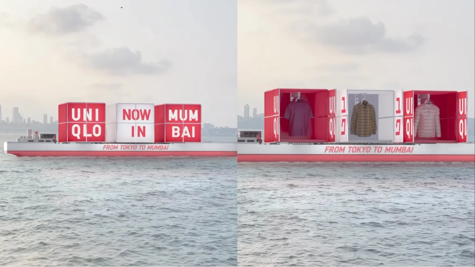 UNIQLO 駕船載著「虛擬貨櫃」航向孟買！CGI 如何為大型廣告看板添增新巧思？｜未來商務