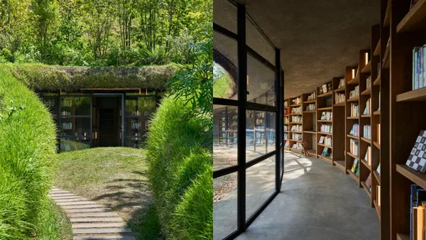 綠意山丘下的地下圖書館！日本千葉縣「Underground Library」開啟自然與閱讀結合的新想像 | ShoppingDesign